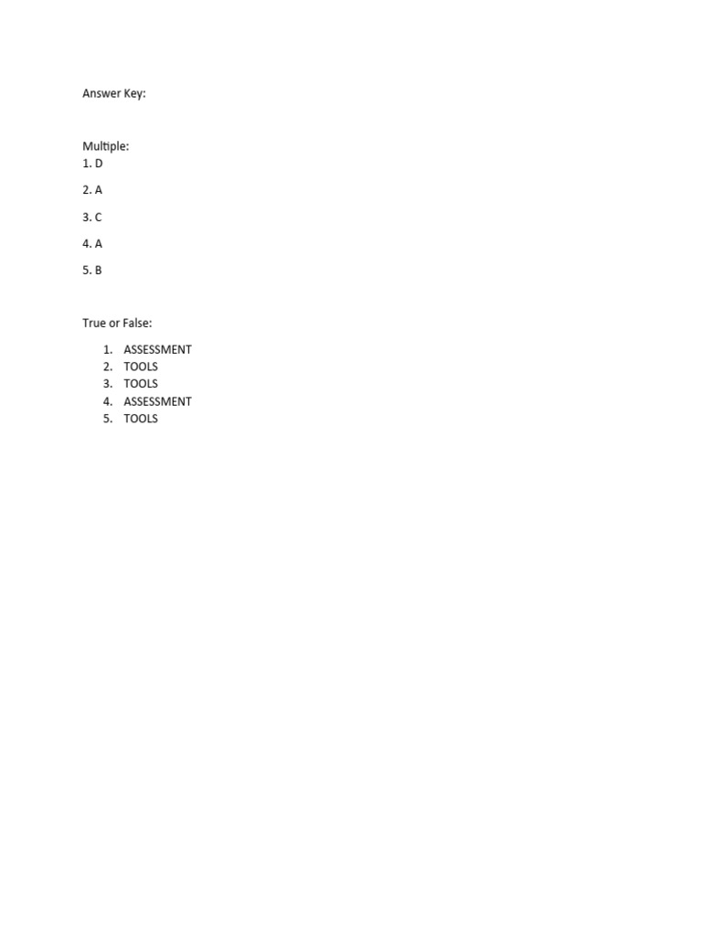 Answer Key | PDF