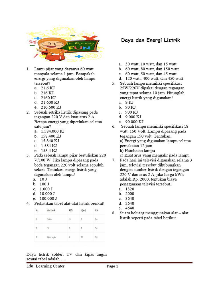 Daya Dan Energi Listrik | PDF