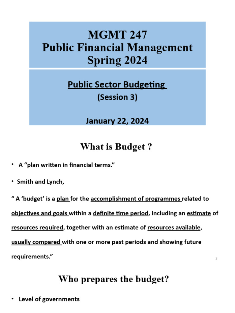 03 Public Sector Budgeting-1-1 | PDF | Budget | Austerity
