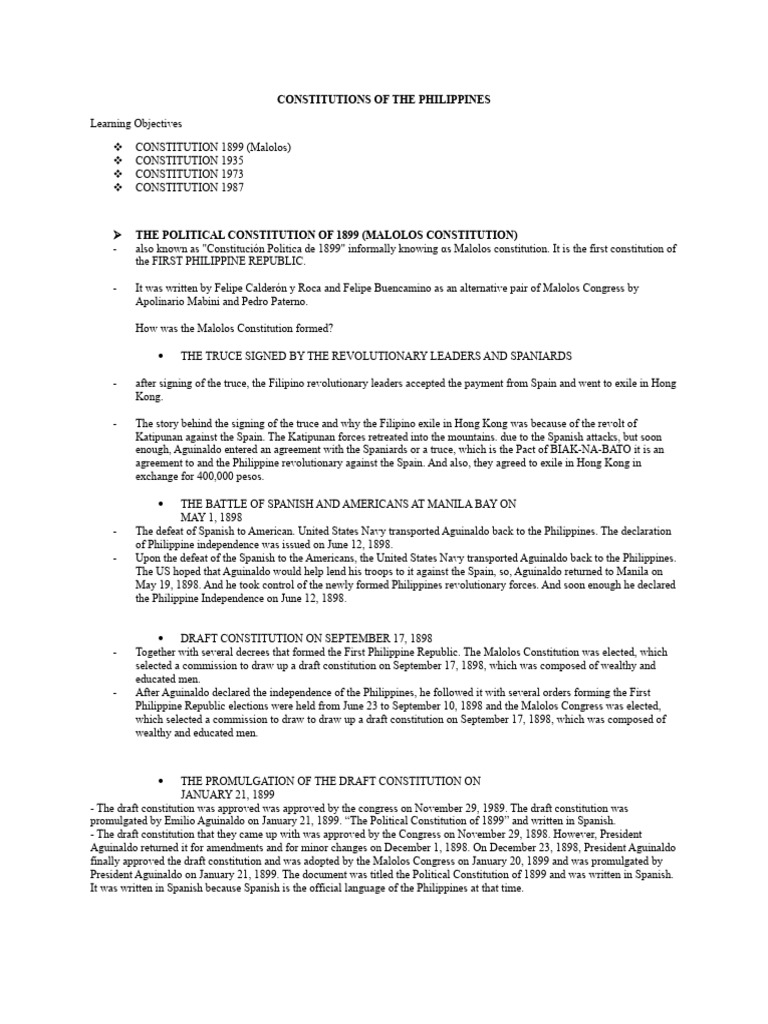 Constitutions of The Philippines | PDF | Constitution | President Of The Philippines