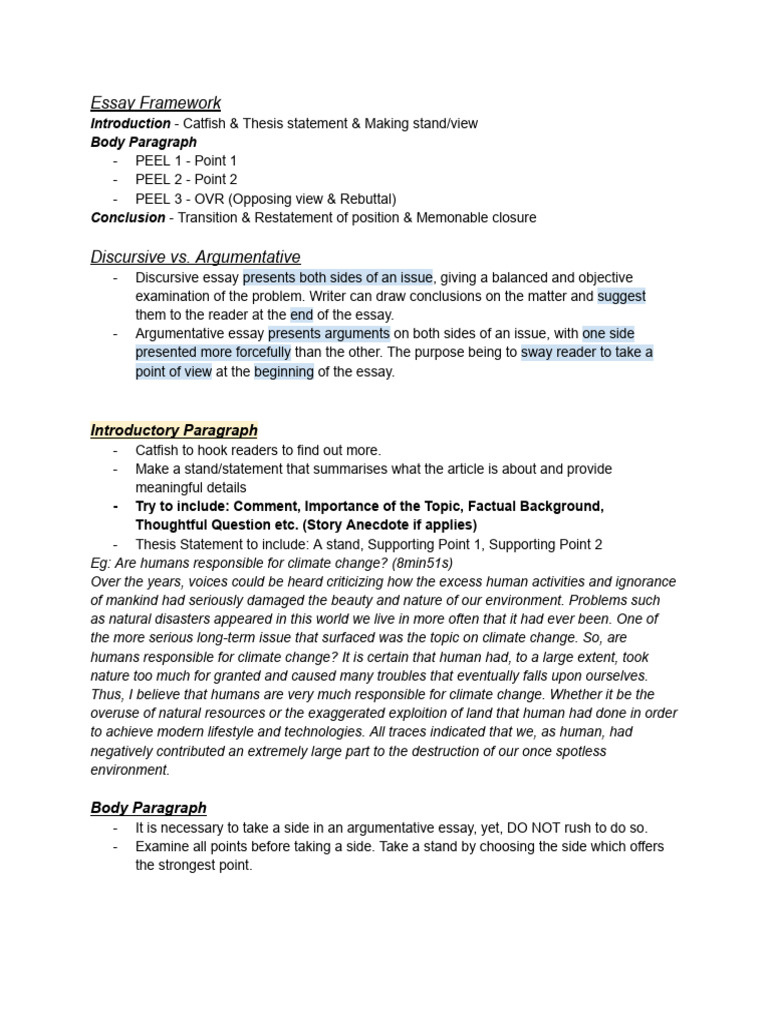 Argumentative Essay Notes | PDF | Essays | Conservation Biology