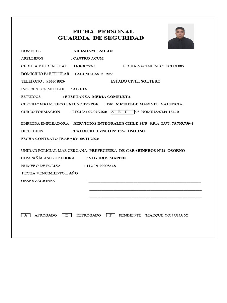 Ficha GG-SS | Descargar gratis PDF | Documento de identidad