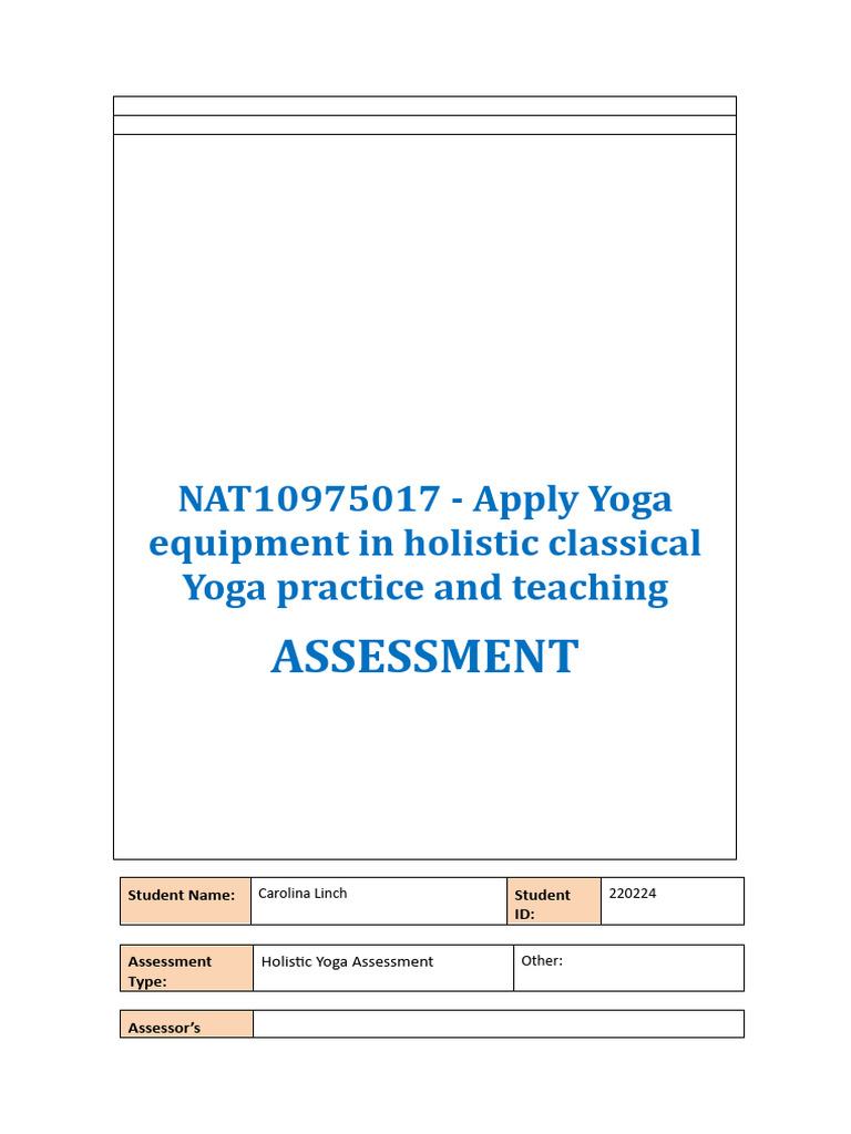 NAT10975017 - Assessment First One. Props | PDF | Asana | Yoga