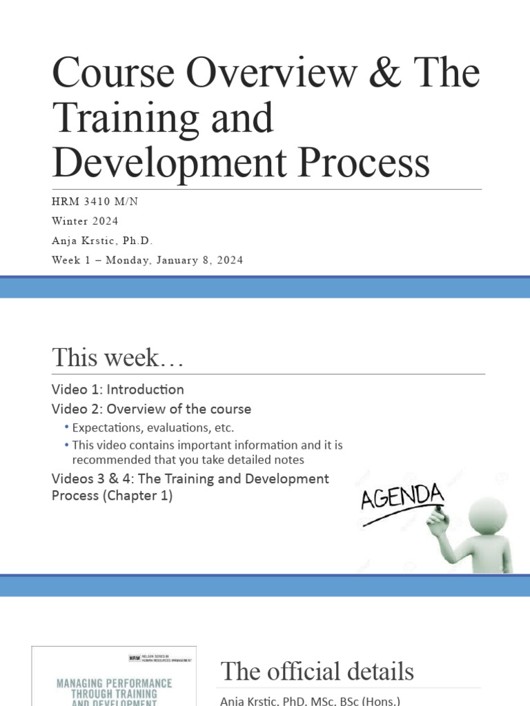 HRM 3410 M N - Week 1 - Course Overview The Training and Development Process EClass | PDF ...