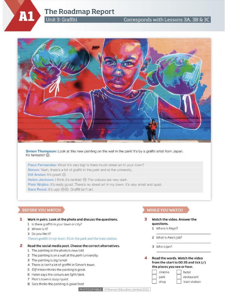 Roadmap A1 Video Worksheet 3 | PDF