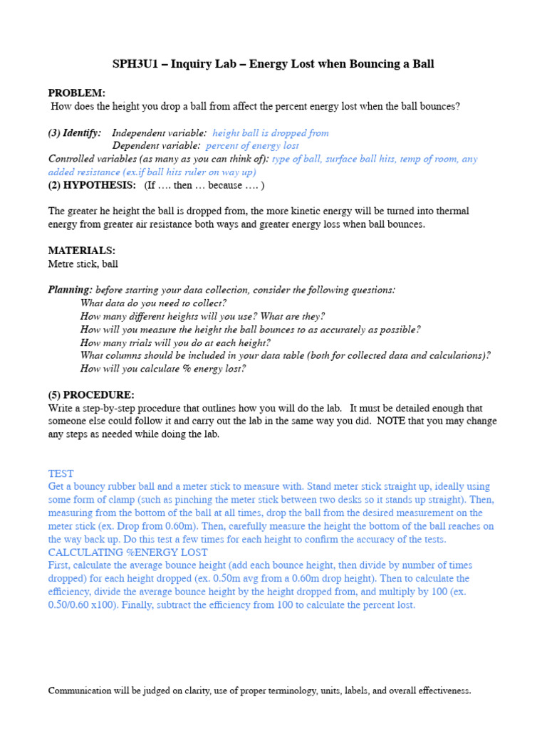 Bouncing Ball Lab | PDF | Metre