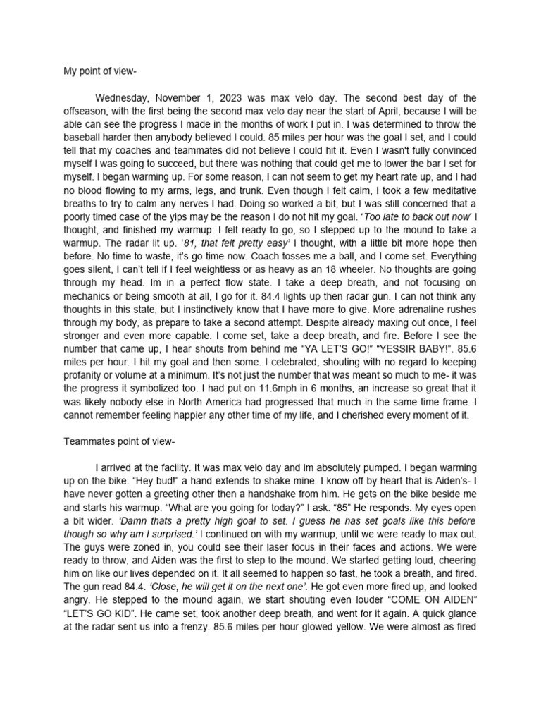 2.2 Point of View Writing | PDF