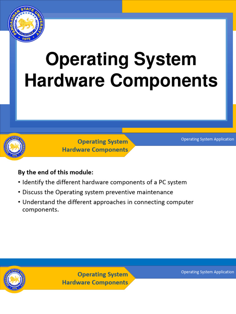 Chapter 2 - Operating System Hardware Components | PDF Chapter 2 - Operating System Hardware Components | PDF