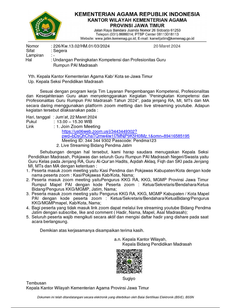 Undangan Peningkatan Kompetensi Dan Profesionalitas Guru Rumpun Mapel ...