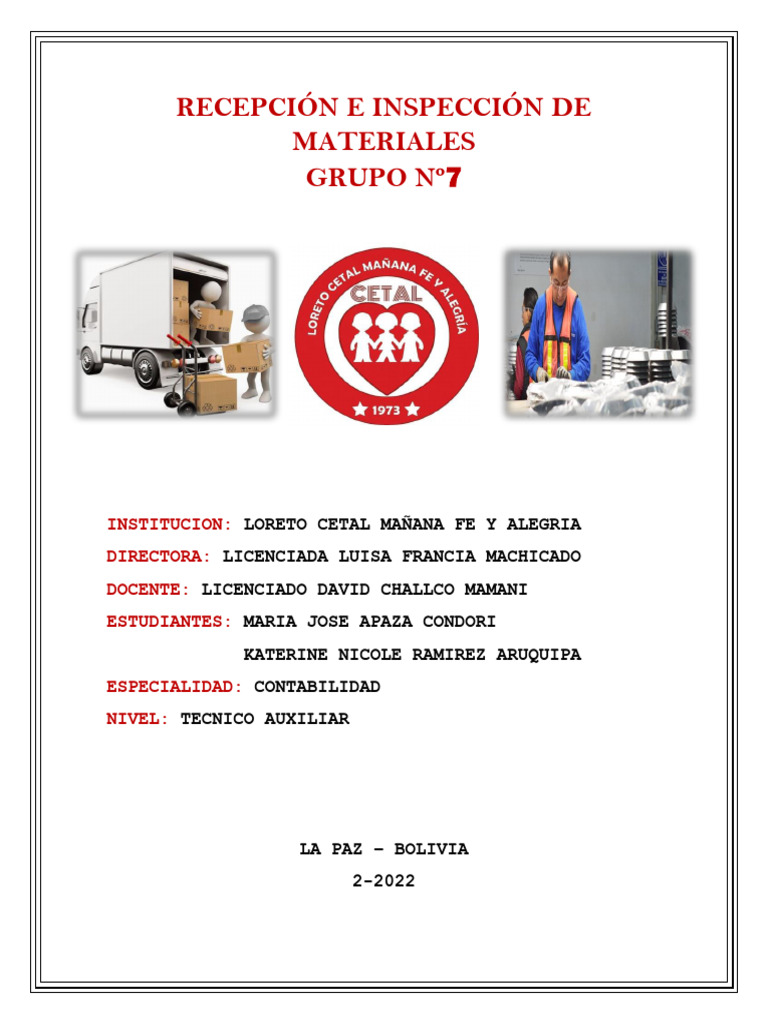 Recepción e Inspección de Materiales Imforme. | PDF | Almacén | Business