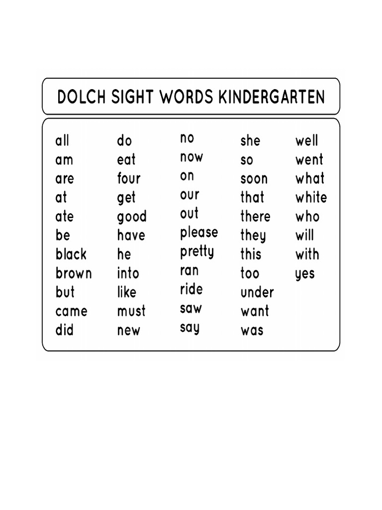 Printable Dolch Word Listsn - 6434.jpg | PDF