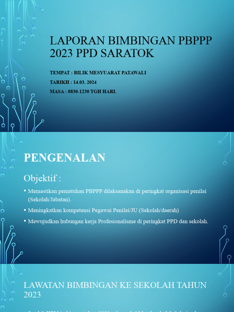 3.0 LAPORAN Bimbingan PBPPP 2023 PPD Saratok | PDF