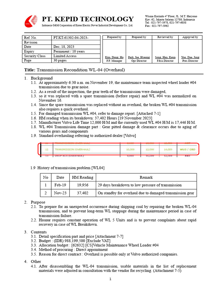 WL-04 Transmission Overhaul Plan | PDF | Manufactured Goods | Vehicles