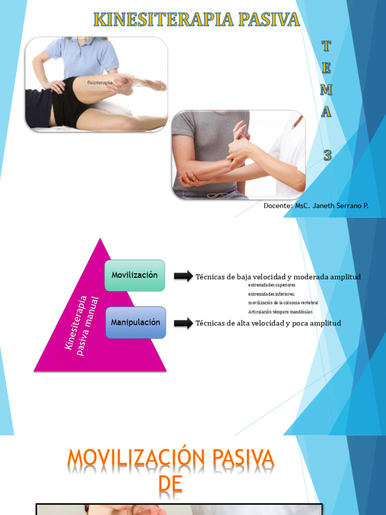 Kinesiterapia Pasiva: Técnicas y Movilización | PDF | Mano | Hombro