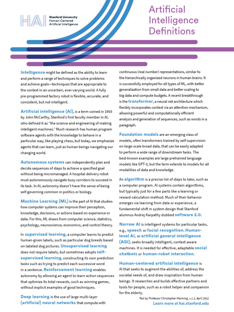 AI Key Terms Glossary Definition | PDF | Artificial Intelligence | Intelligence (AI) & Semantics