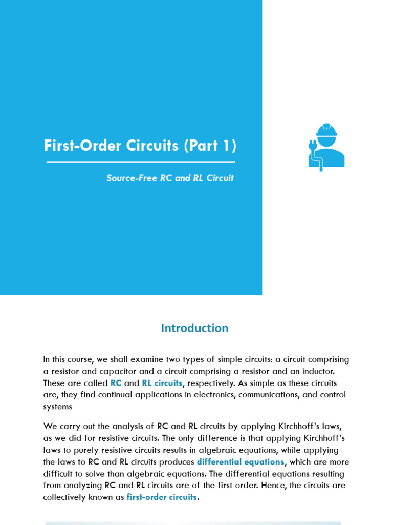 DC CIRCUITS - First Order Circuits (Part 1) | Download Free PDF ...