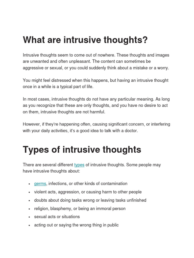 What Are Intrusive Thoughts | Download Free PDF | Thought | Cognitive ... What Are Intrusive Thoughts | Download Free PDF | Thought | Cognitive ...