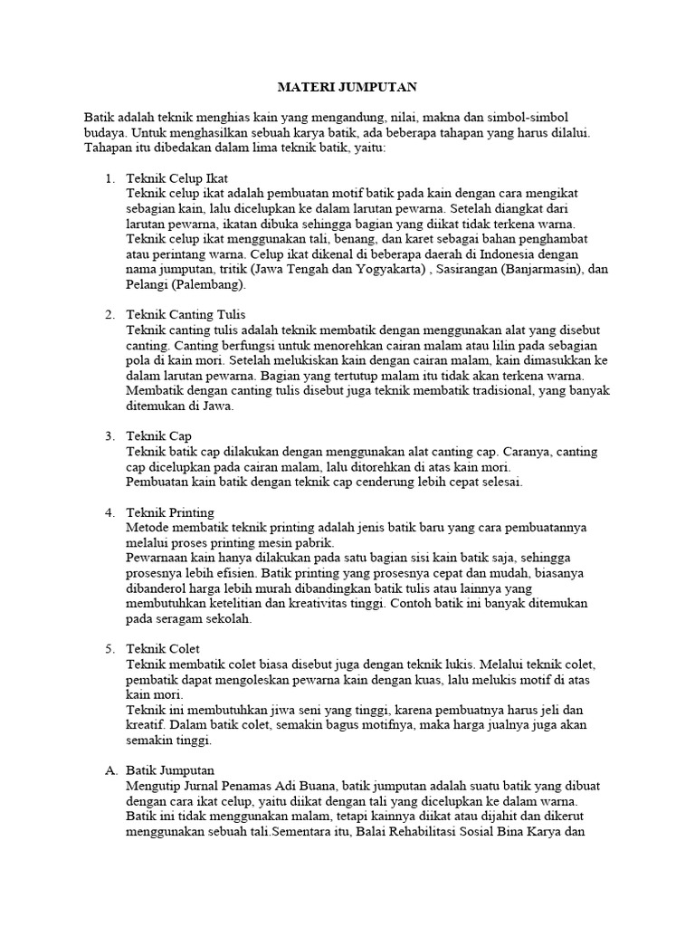Materi Batik Merdeka Mengajar | PDF | Griya & Taman | Seni