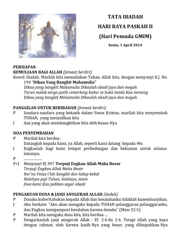 Tata Ibadah PASKAH 2 (Bentuk 1) | PDF