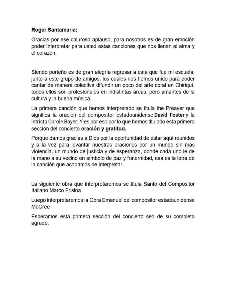 Programa Puerto Armuelles | PDF | Canciones | Musicología