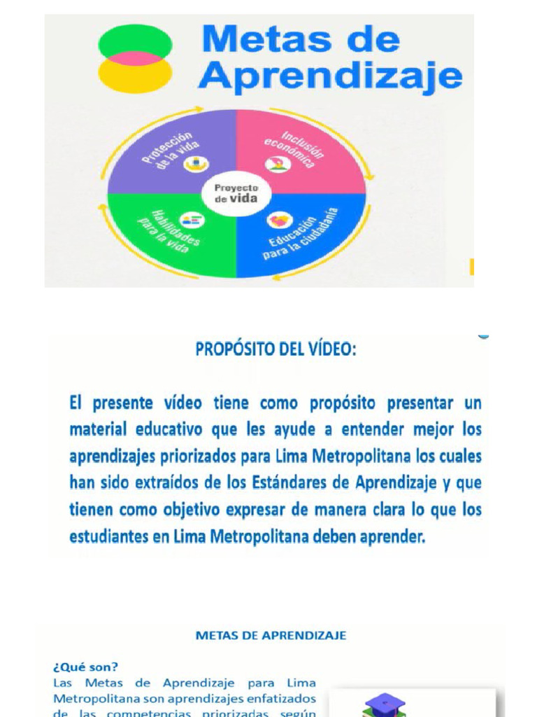 Metas de Aprendizaje | PDF