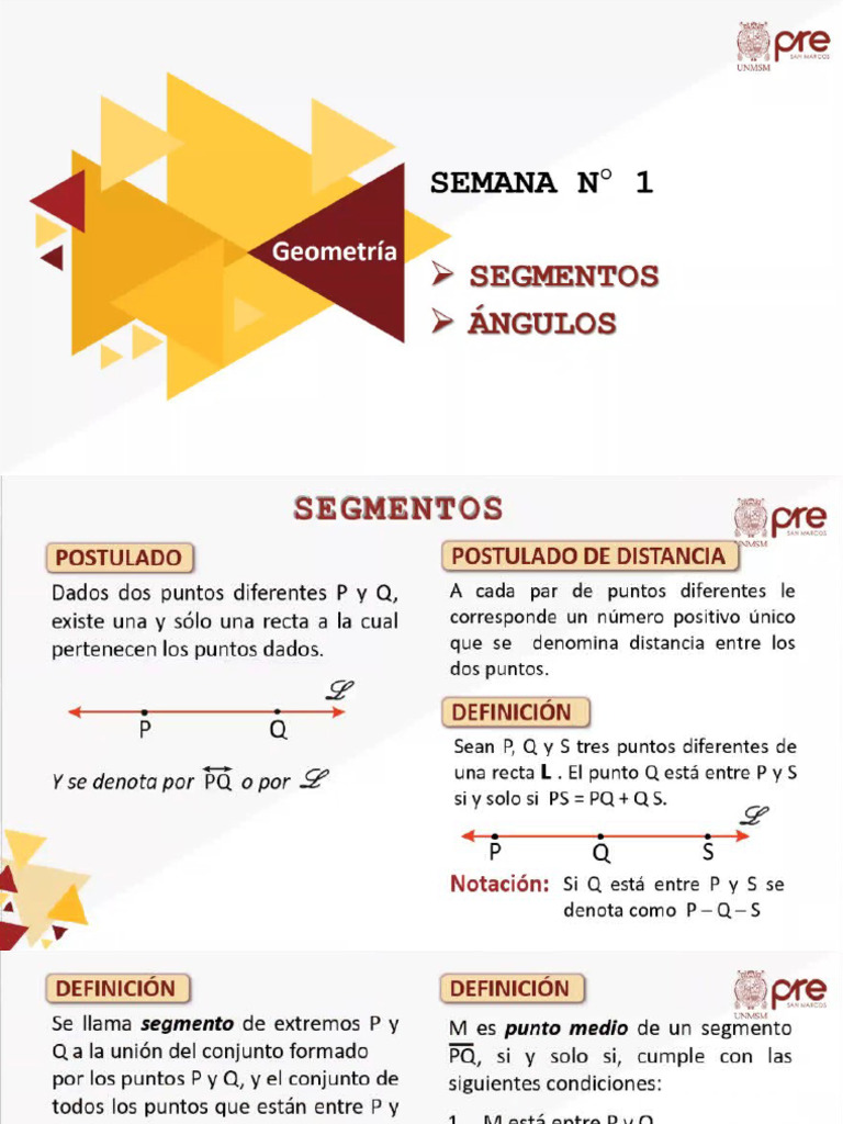 Geomatria (Segmentos) Semana01 | PDF