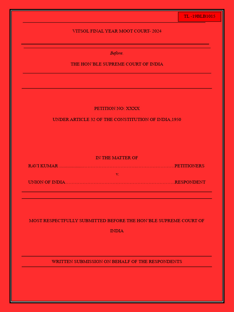 Respondent Memorial-Final | Download Free PDF | Justice | Crime & Violence