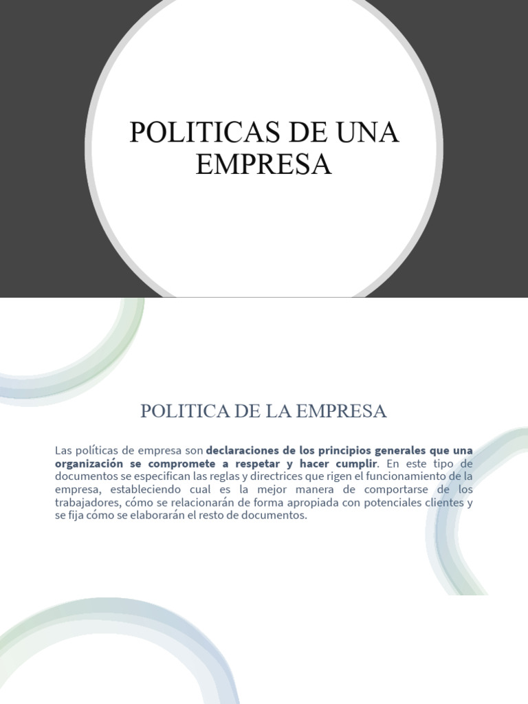 Politicas de Una Empresa | PDF | Business | Comportamiento