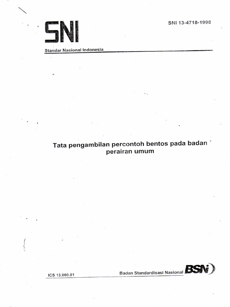 SNI Teknik Sampling Benthos | PDF