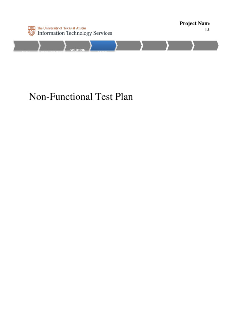 Non Functional Test Plan Template Pdf Software Testing Systems