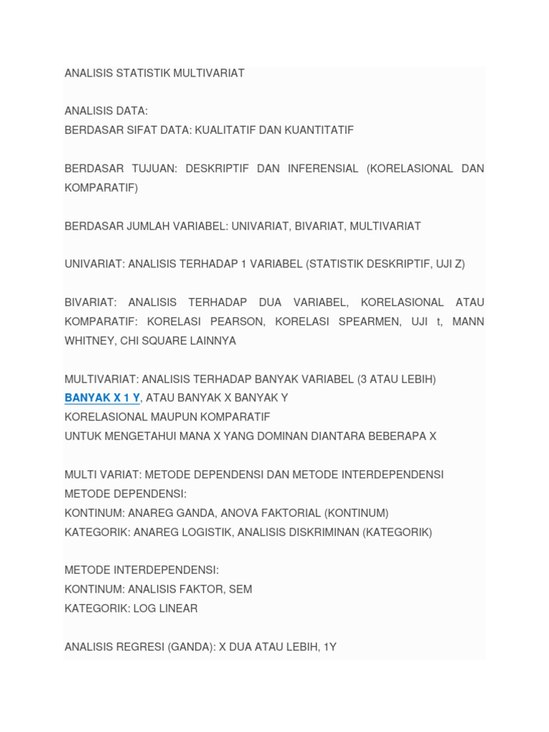 Analisis Statistik Multivariat | PDF