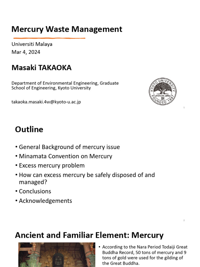 Mercury waste treatment Mitsuoka | PDF | Mercury (Element) | Incineration