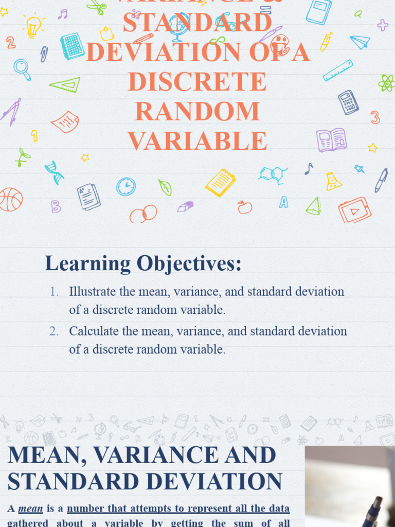 Lesson 2 Mean Variance And Standard Deviation Pdf Expected Value
