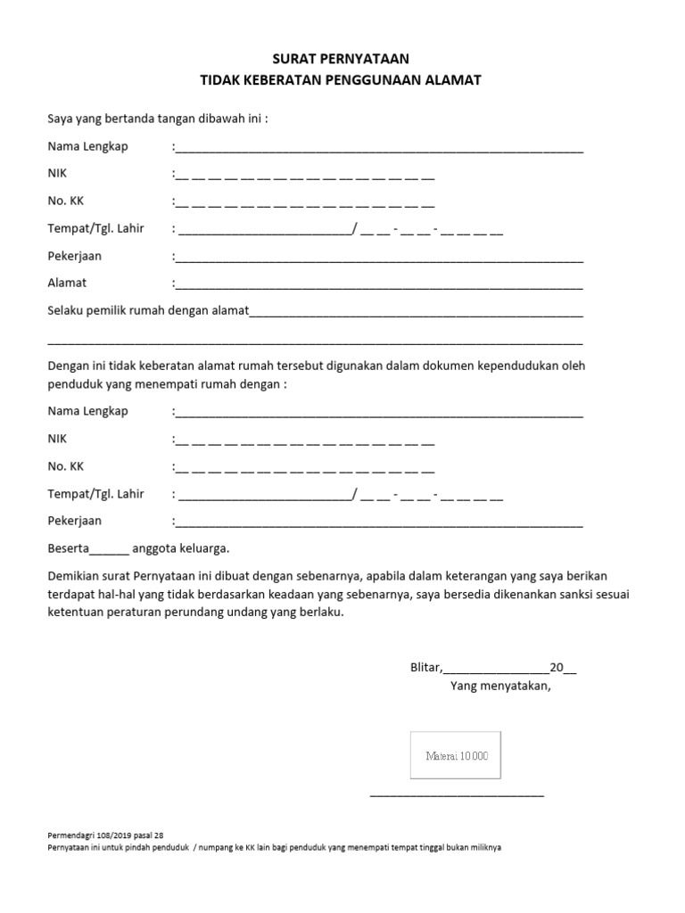 surat-pernyataan-numpang-alamat | PDF