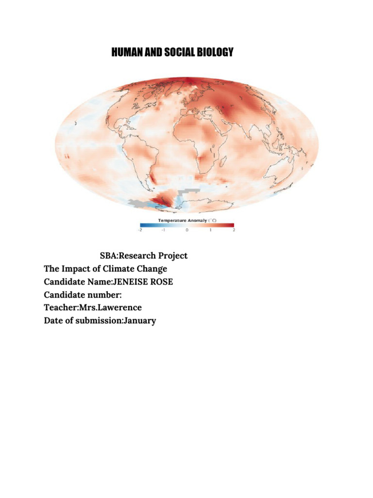 Jeneise Rose - Sba Human Social Biology | PDF | Climate Change ...