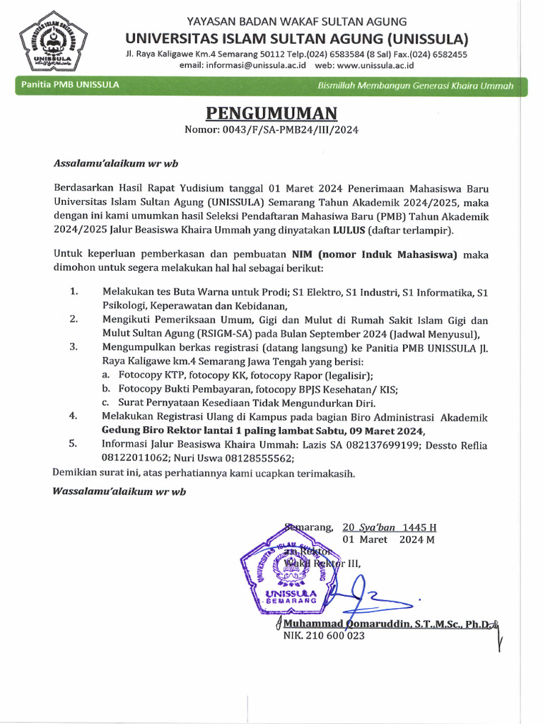 Pengumuman BKU 2024 | PDF