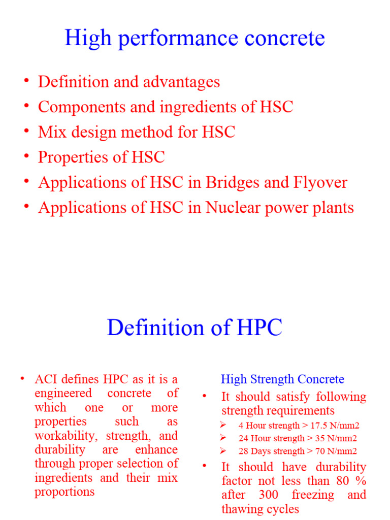 Session 3 High Performance Concrete | PDF | Concrete | Building Materials