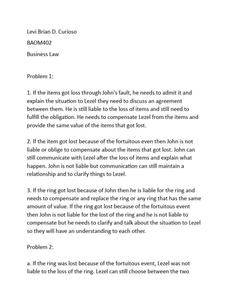 BL | PDF | Legal Liability | Damages