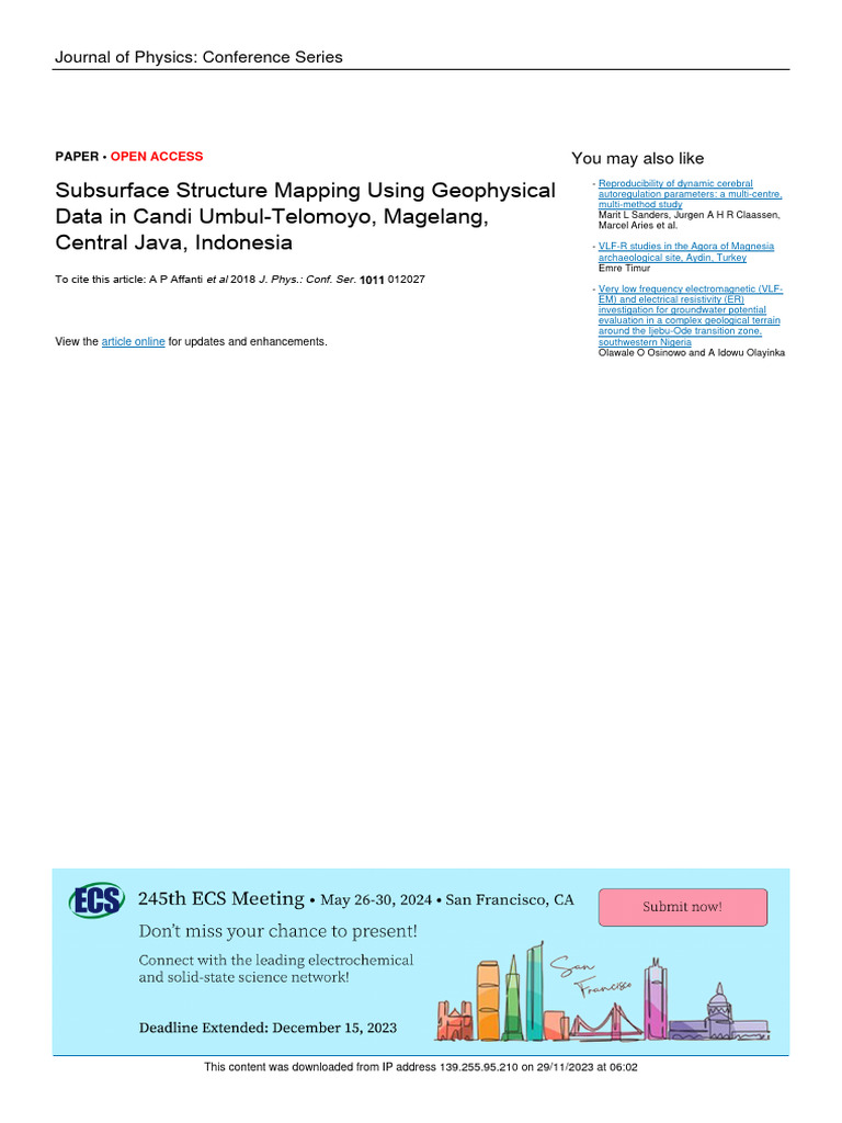 2018 Subsurface Structure Mapping Using Geophysical Data In Pdf Electrical Resistivity And