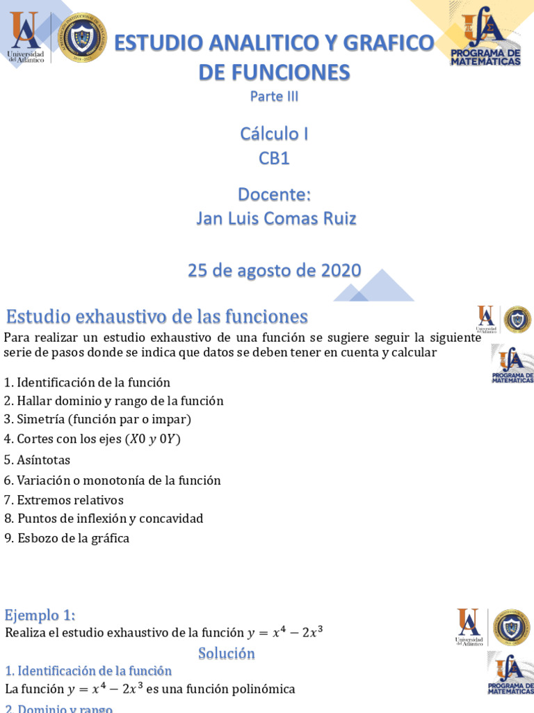Sesión 16 - U4 - Estudio Analitico y Grafico de Una Función Parte III ... Sesión 16 - U4 - Estudio Analitico y Grafico de Una Función Parte III ...