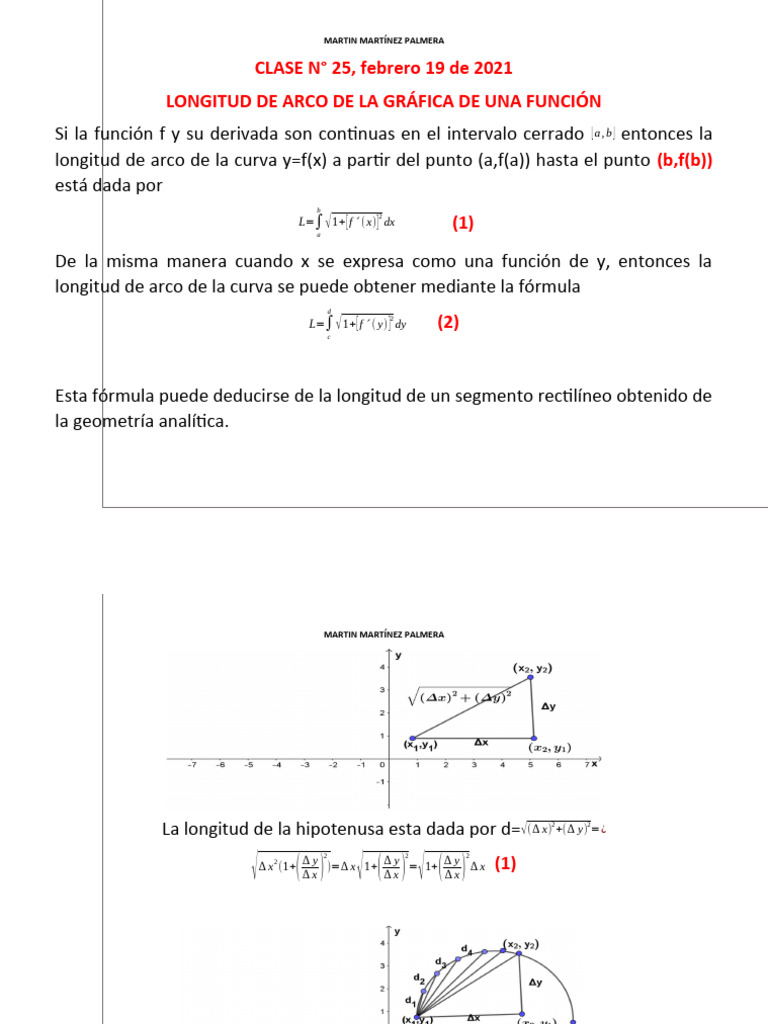 Longitud de Arco de Funciones Matemáticas | PDF | Integral | Curva