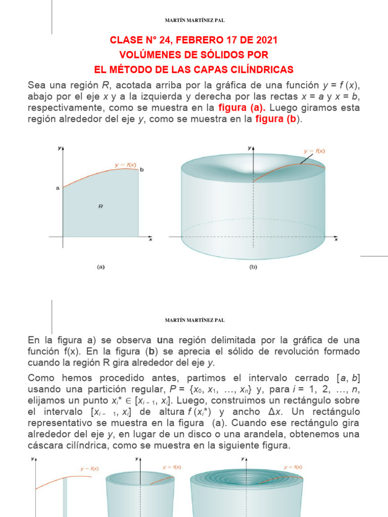 Clase #24 El Método de Las Capas Cilíndricas | Descargar gratis PDF | Integral | Matemáticas