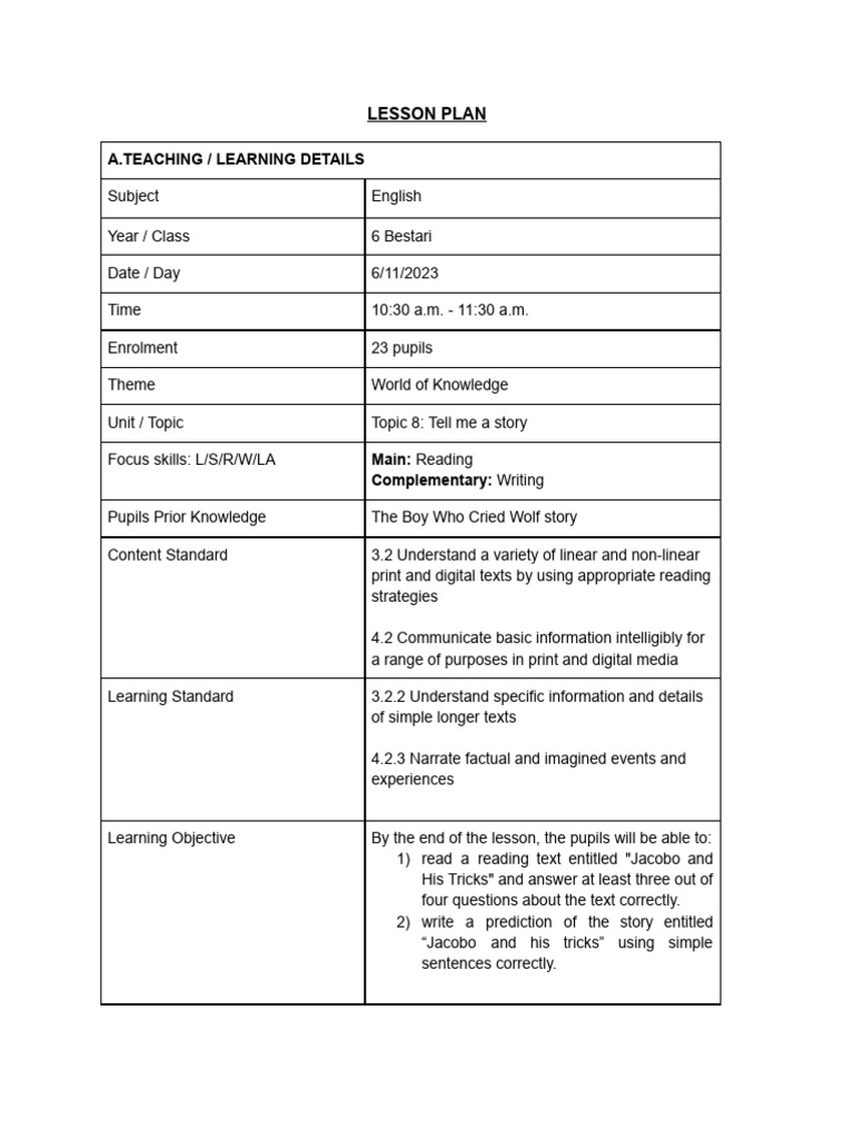 LESSON PLAN YEAR 6 T8 | PDF