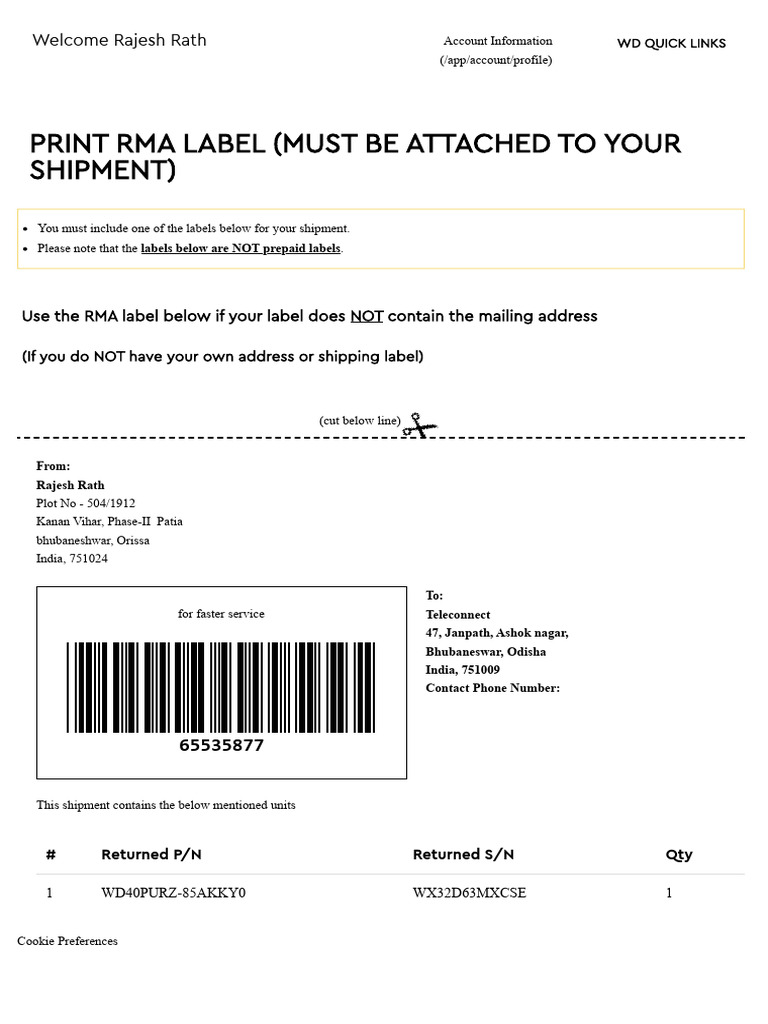 RMA Label Instructions for Returns | PDF