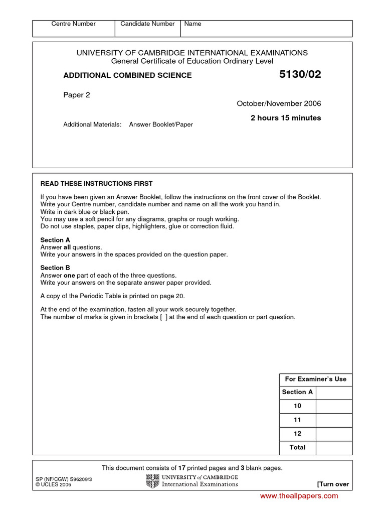 Additional Combined Science | Download Free PDF | Physical Sciences ...