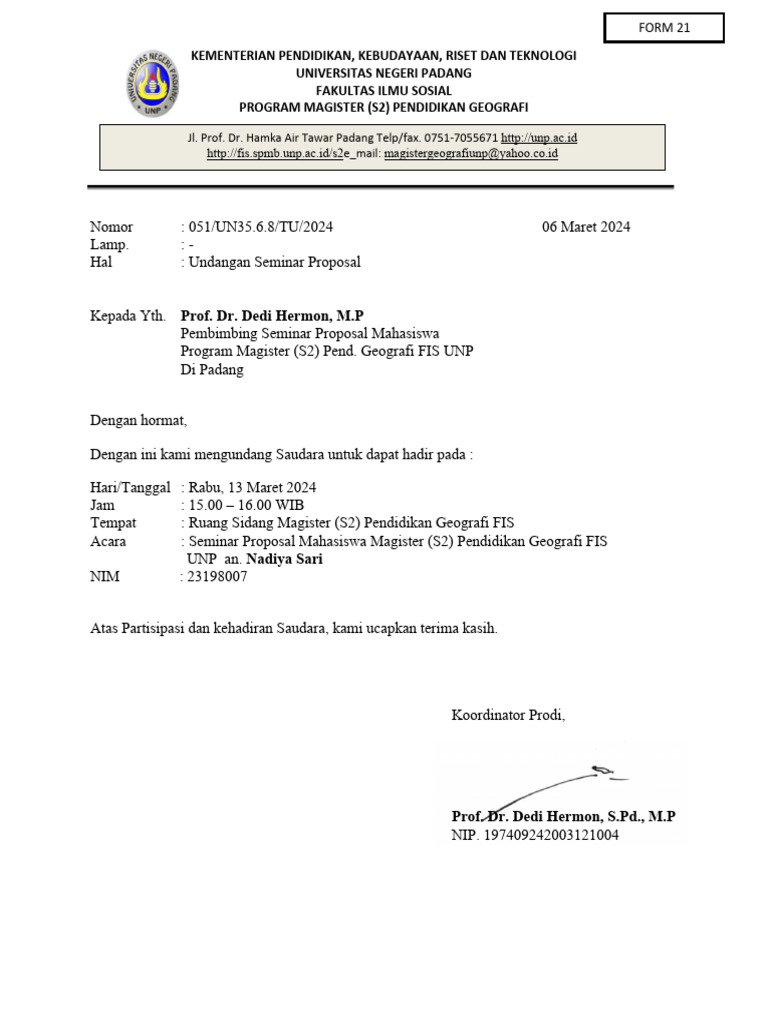 Undangan Sempro Nadia | PDF | Seni | Sains & Matematika