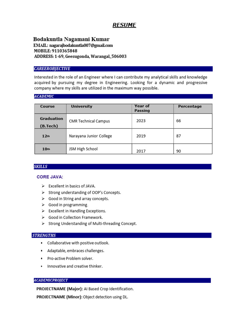 Nagaraj Resume Updated Java | PDF Nagaraj Resume Updated Java | PDF