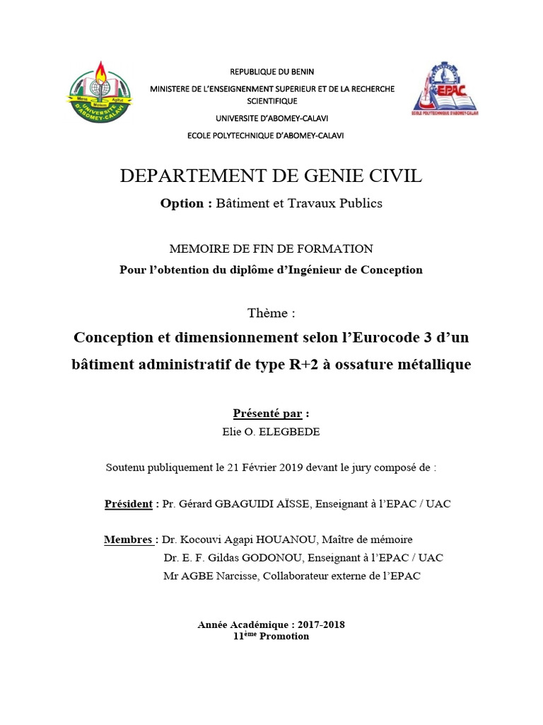 Mémoire Elie ELEGBEDE | PDF