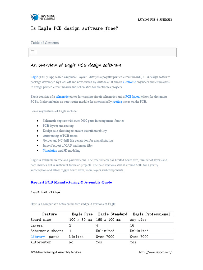 Free Eagle PCB Design Software Guide | PDF | Printed Circuit Board ...