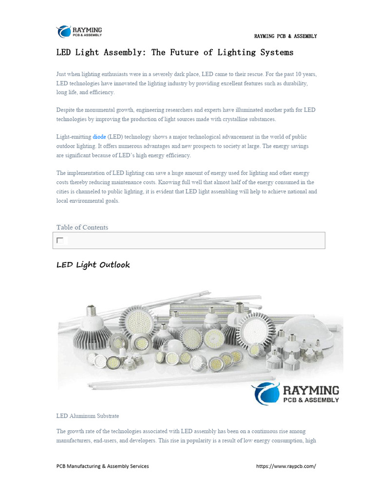 LED Light Assembly The Future of Lighting Systems | Download Free PDF ...